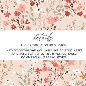 Dusty Rose Seamless Pattern, Cute Light Pink Ditsy Floral Background ...