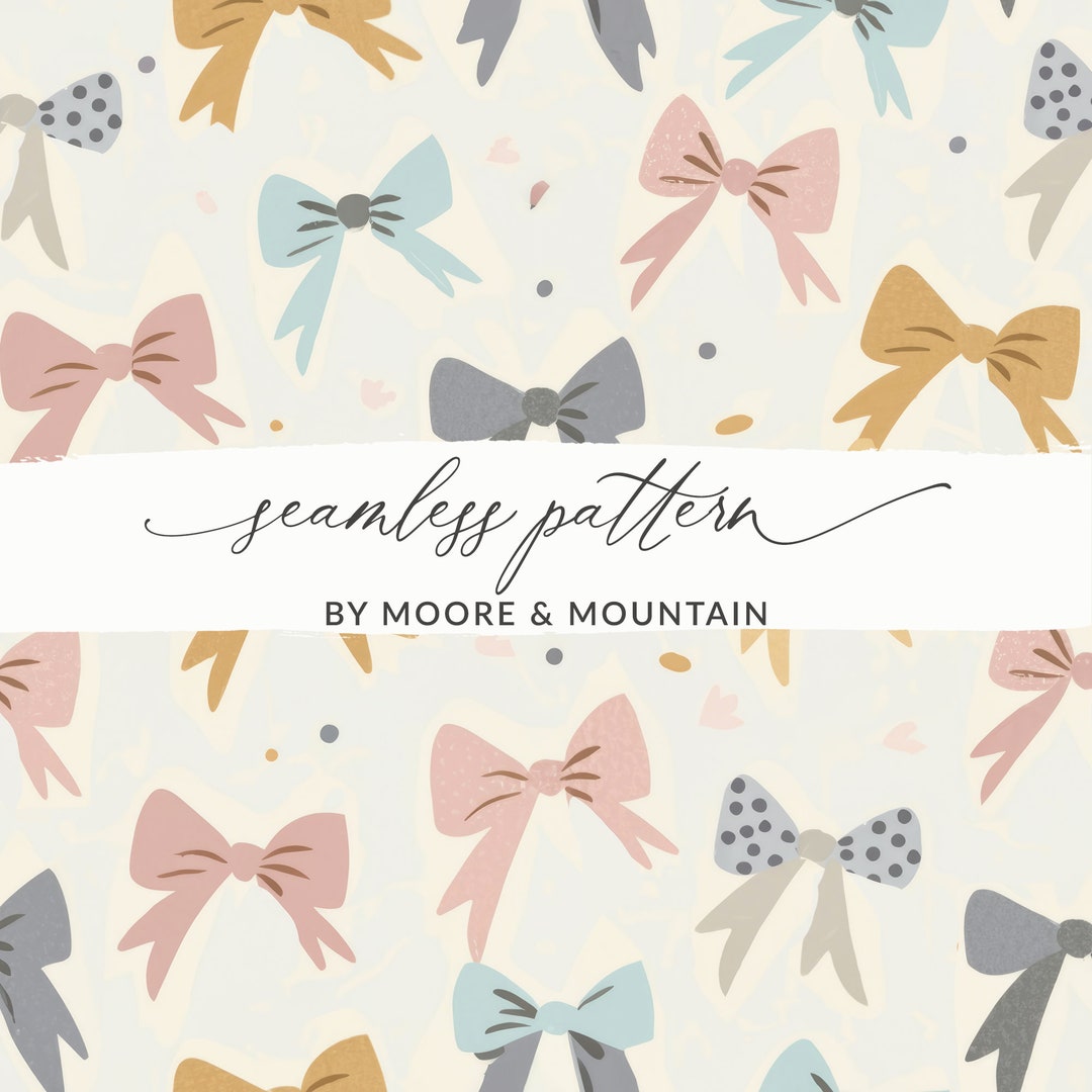 Cute Bows Seamless Pattern, Seamless Bows Background Pattern for Girls ...