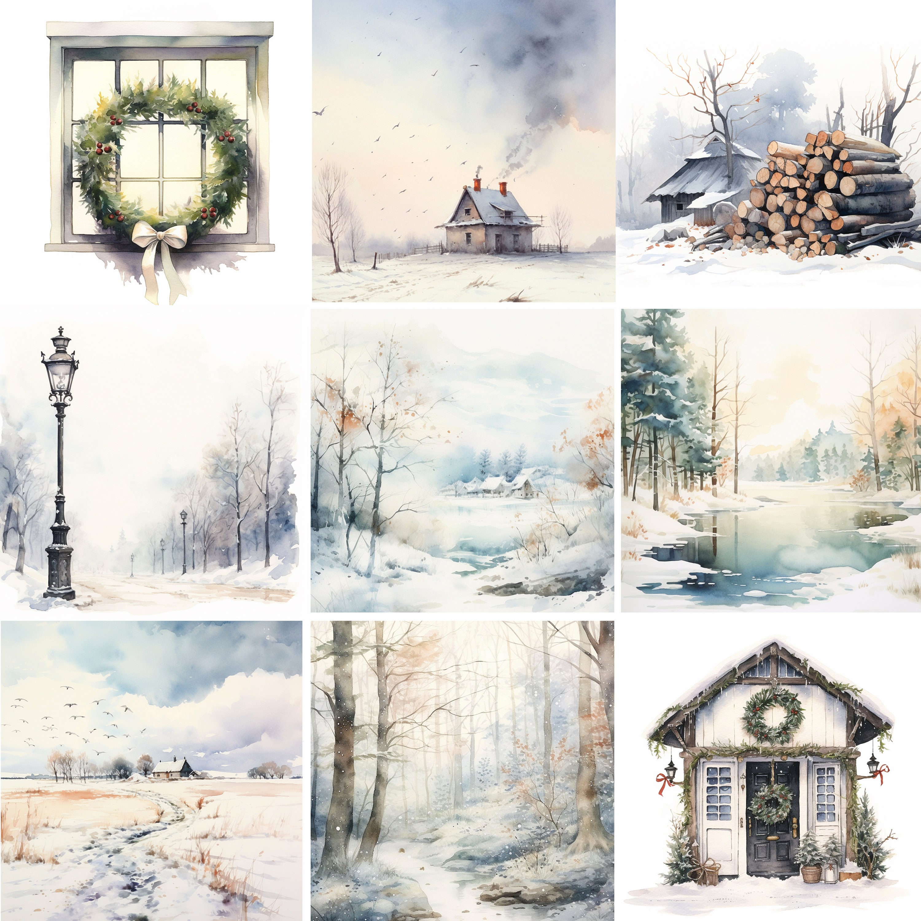 Winter Watercolor Landscapes, Watercolor Landscapes, Watercolour ...