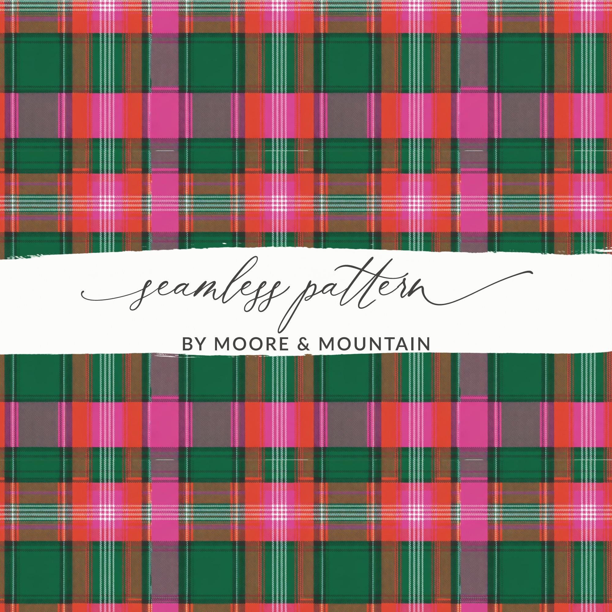 Pink and Green Tartain Seamless Scottish Plaid Digital Paper, Seamless ...