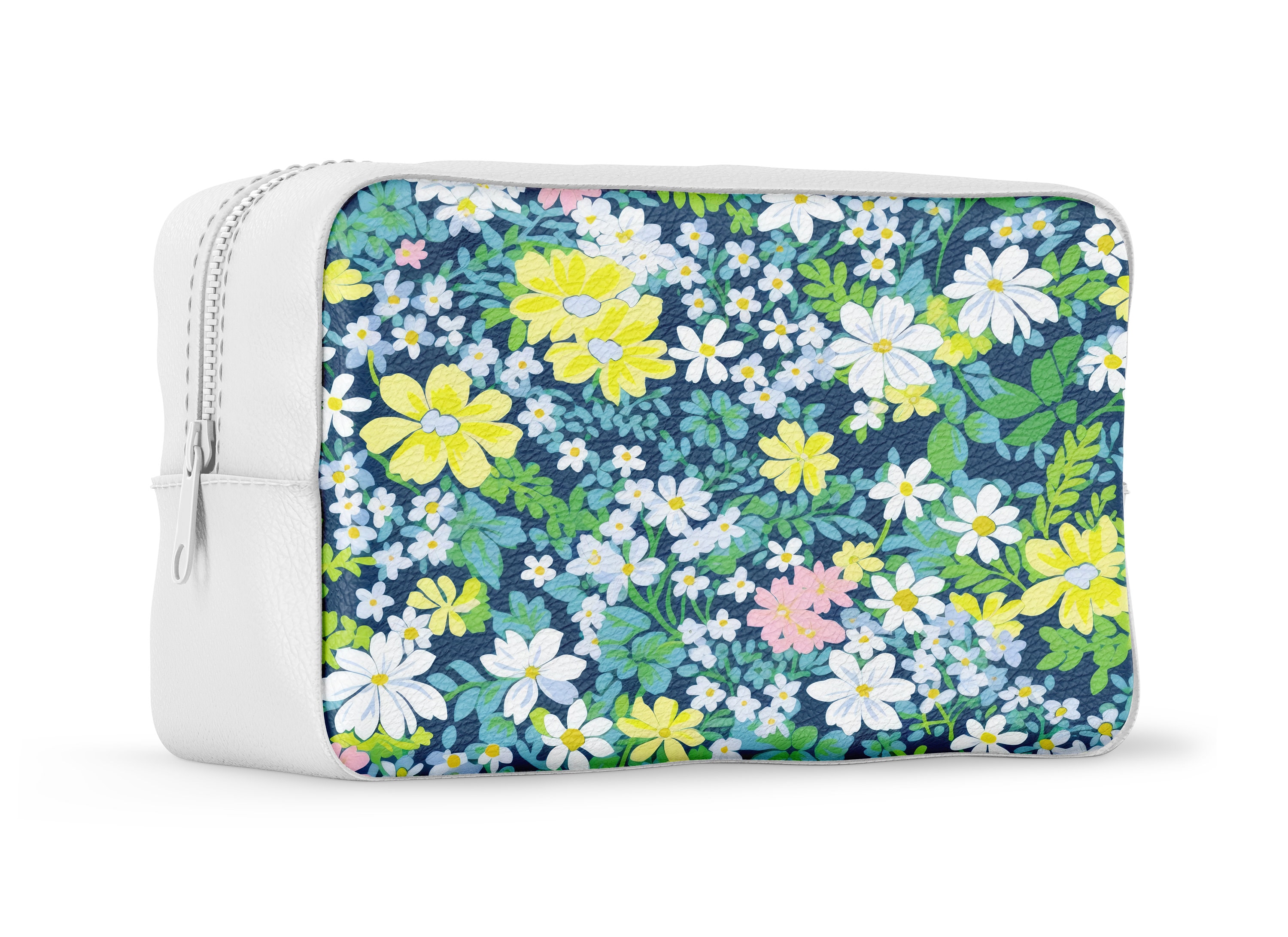 Navy and Yellow Floral Background Pattern, Repeating Flowers Background ...