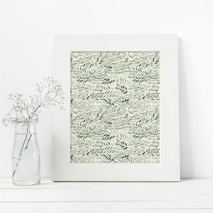 Seamless Sage Green Leaf Pattern, Sage Green Botanical Backgrounds ...