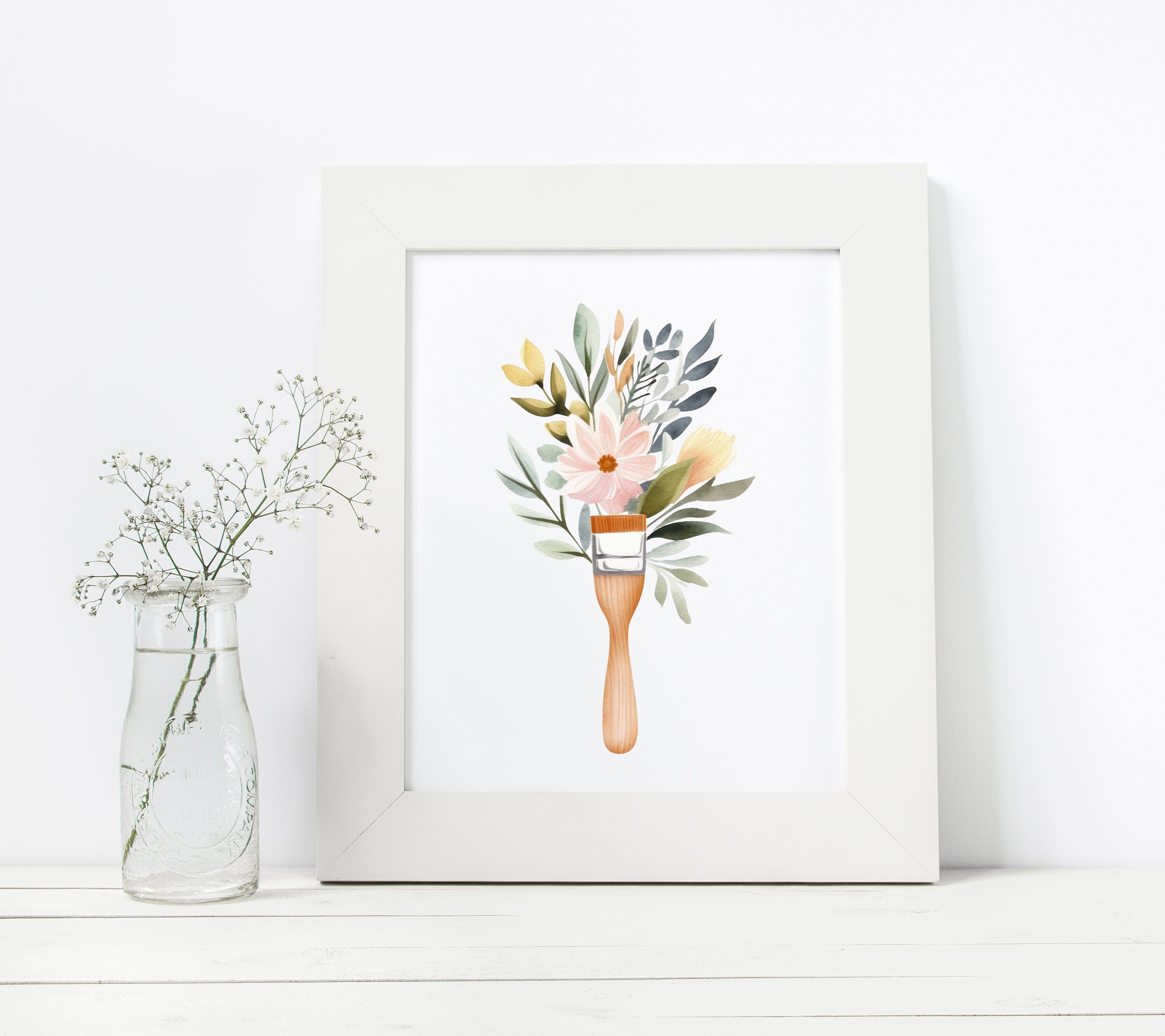 Watercolor Paintbrush Clipart, Watercolor Paintbrushes Clip Art, Floral ...