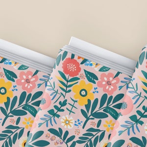 Light Pink Modern Seamless Background Pattern Mauve Pink Retro Floral ...