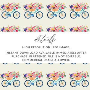 Seamless Spring Bike Background Pattern Bike With Flowers Popular ...