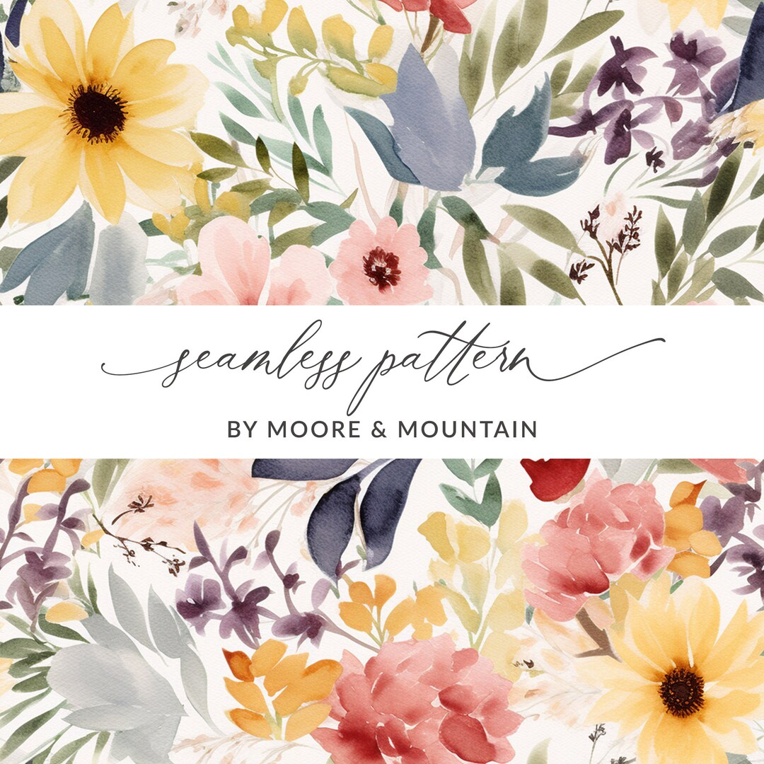 Seamless Watercolor Floral Pattern for Sublimation Design, Modern ...
