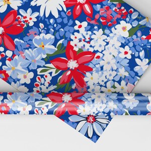 Seamless Patriotic Background, 4th of July Seamless Floral Background ...