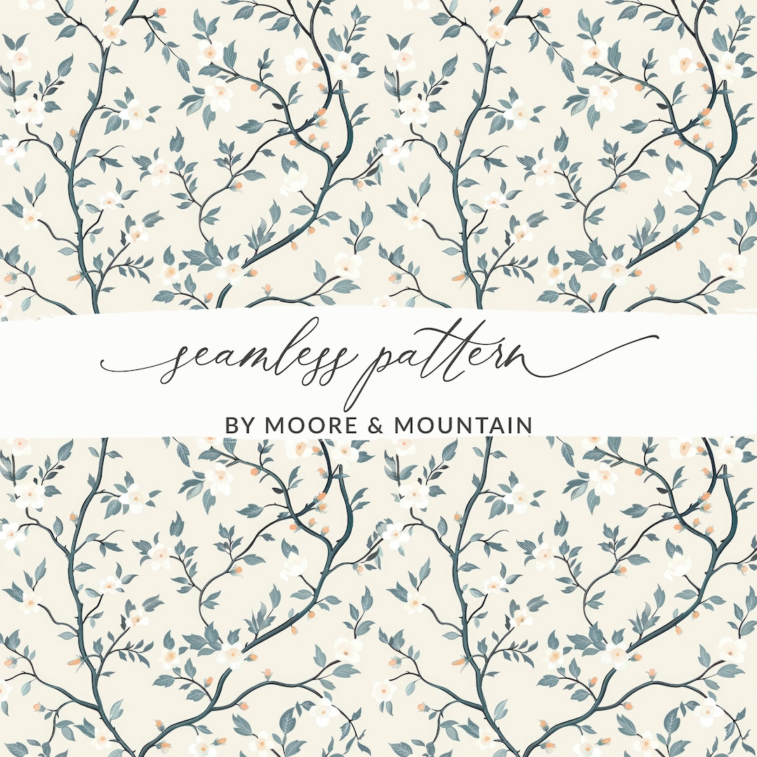 Dainty Flower and Vines Seamless Pattern Elegant Wedding Floral Vines ...