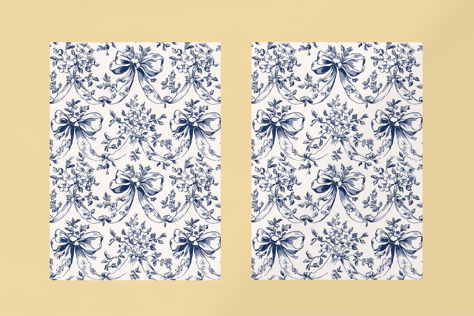 Coquette Toile Seamless Pattern Bows and Ribbons French Toile Seamless ...