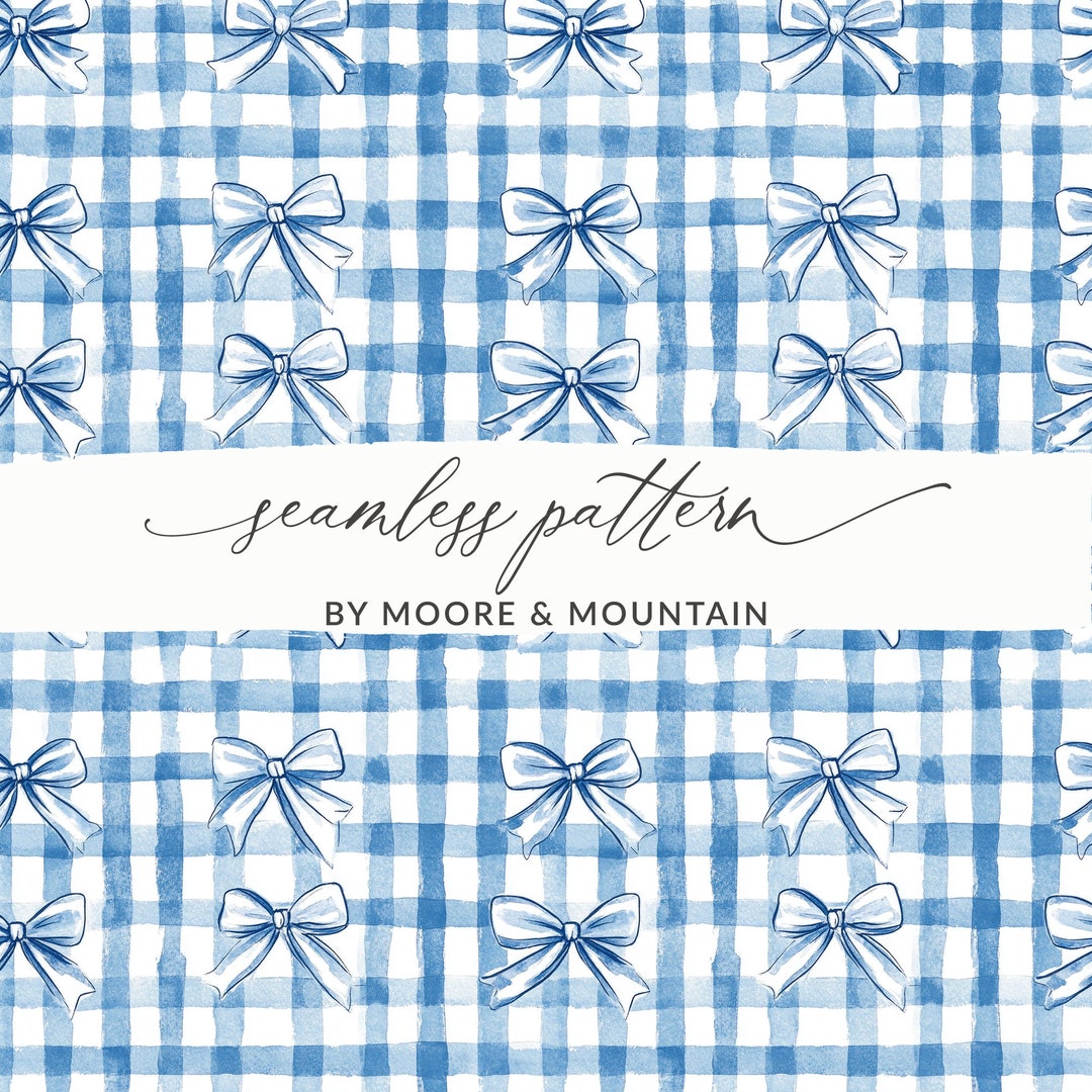 Light Blue Bows With Stripes Seamless Background Baby Boy Blue Bows ...