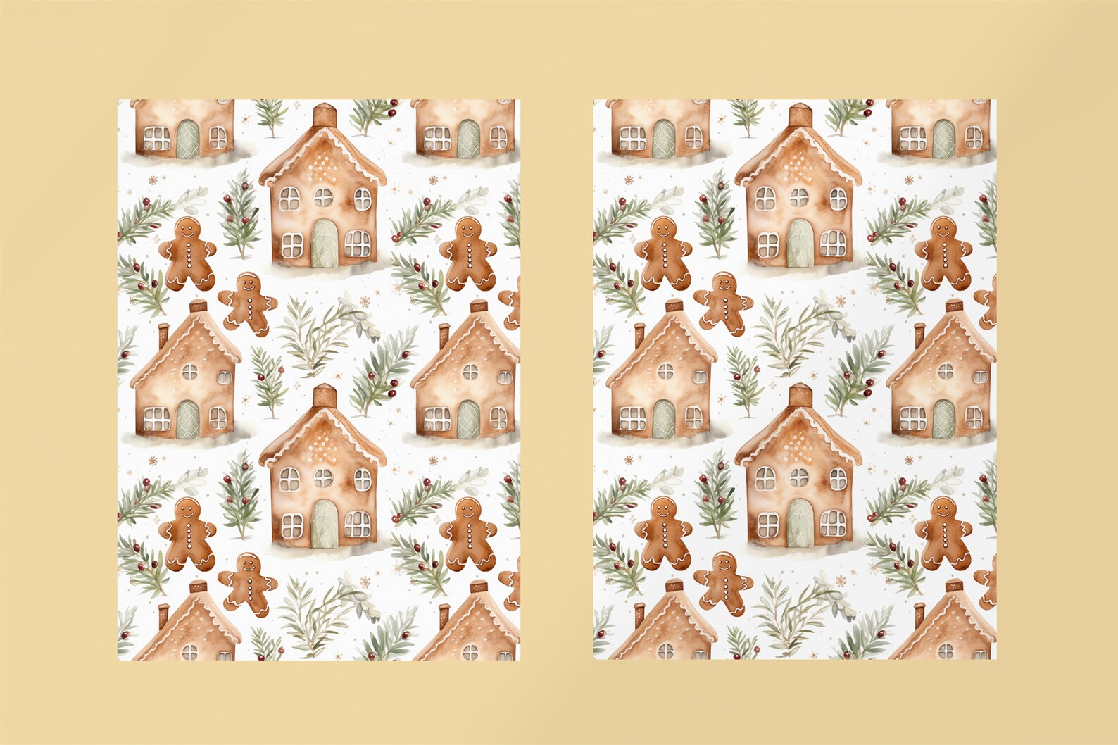 Seamless Gingerbread Man Pattern, Gingerbread House Background Pattern ...