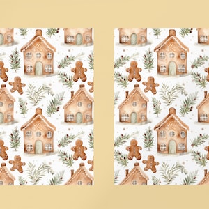 Seamless Gingerbread Man Pattern, Gingerbread House Background Pattern ...