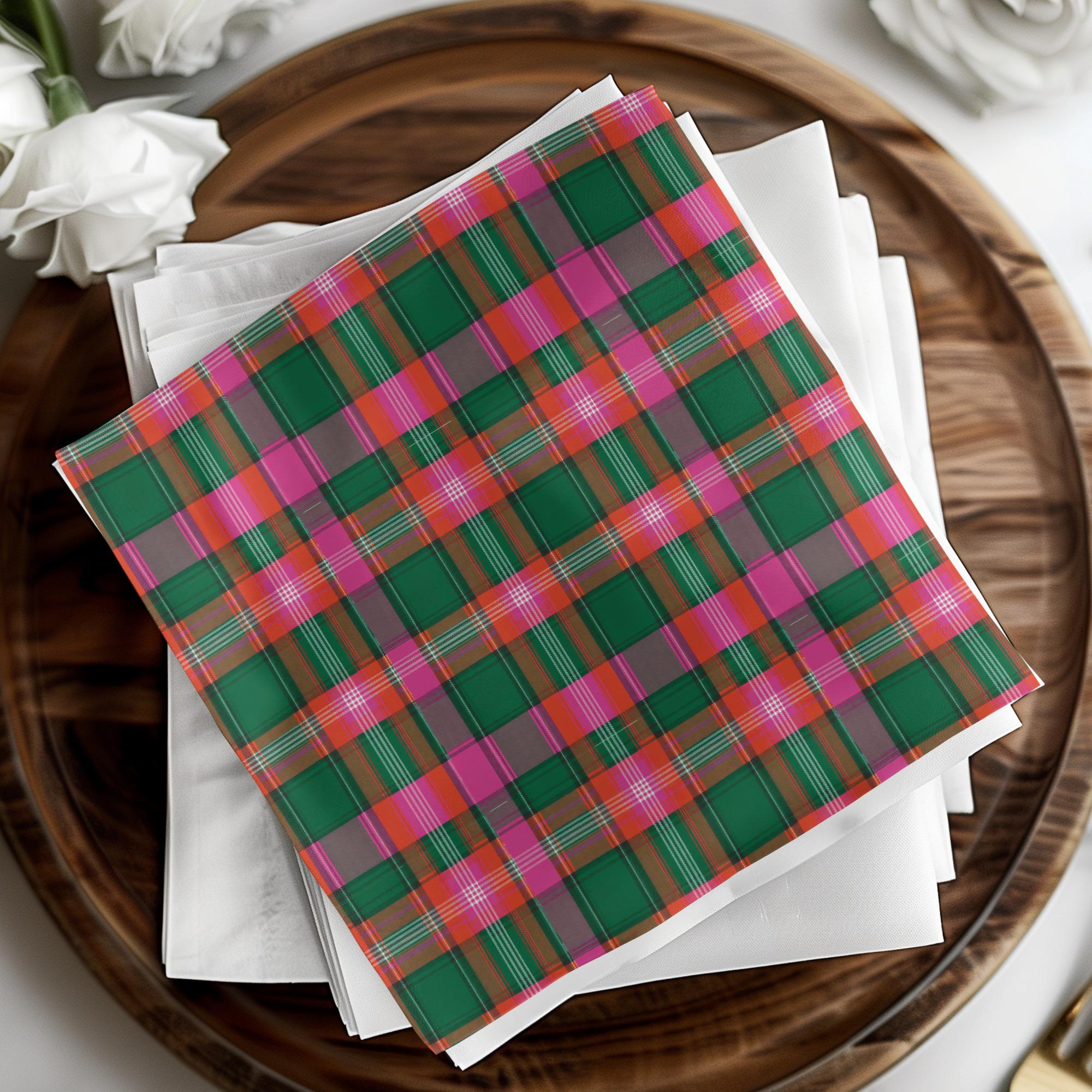 Pink and Green Tartain Seamless Scottish Plaid Digital Paper, Seamless ...