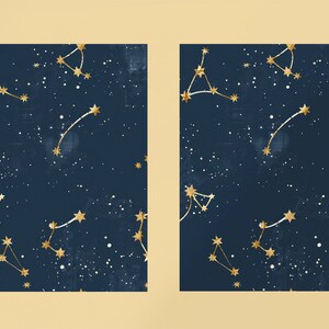 Constellation Seamless Background Pattern Starry Night Sky Seamless ...