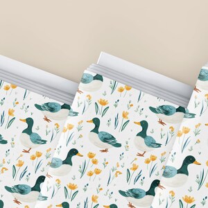 Cute Spring Ducks Seamless Pattern, Cute Ducks Repeating Background ...