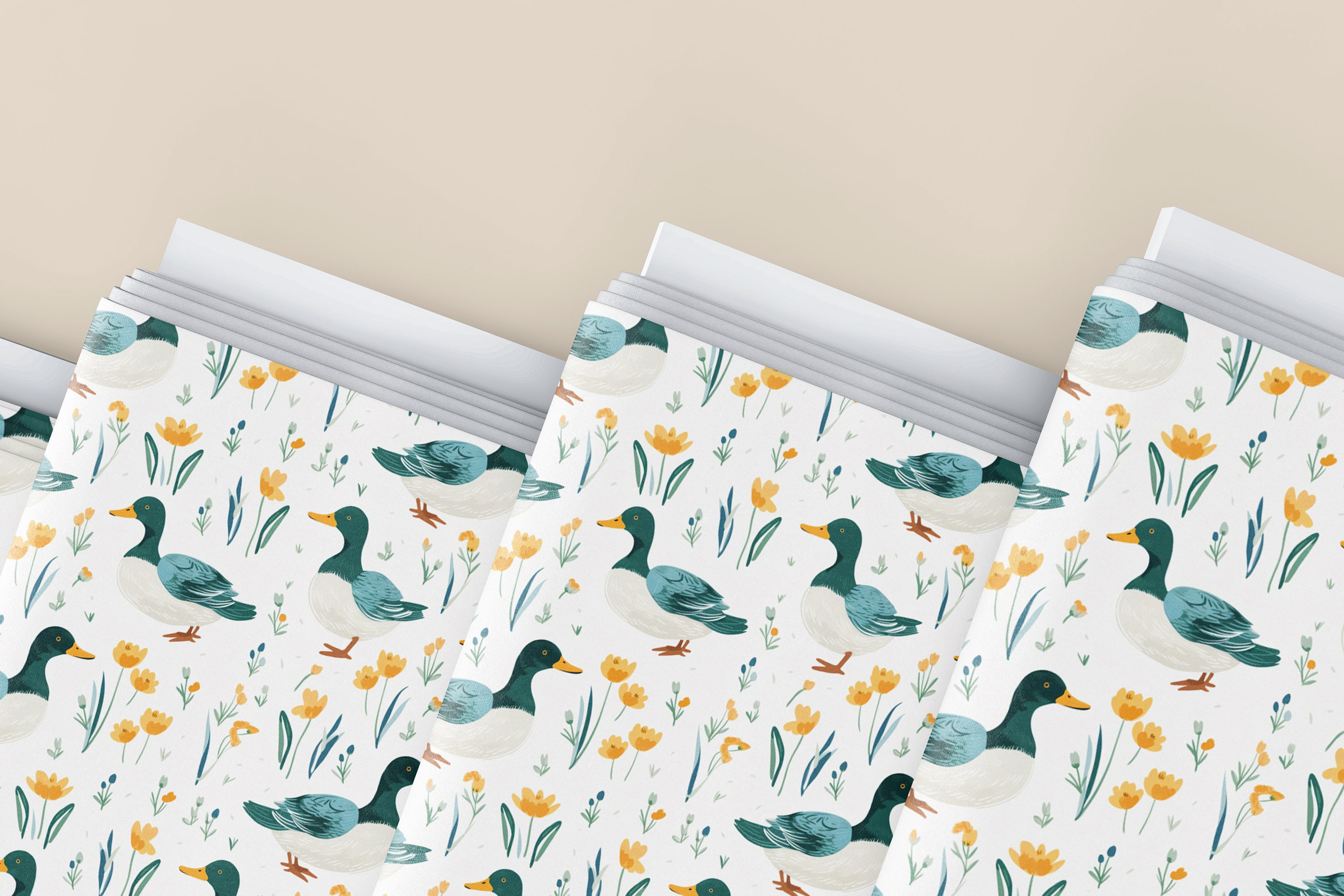 Cute Spring Ducks Seamless Pattern, Cute Ducks Repeating Background ...