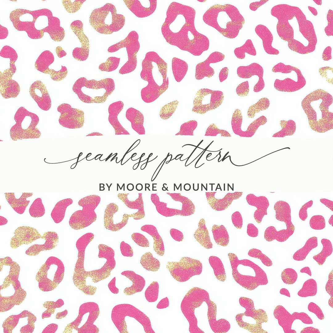 Pink Leopard Print Digital Paper, Girly Cheetah Pattern (digital ...