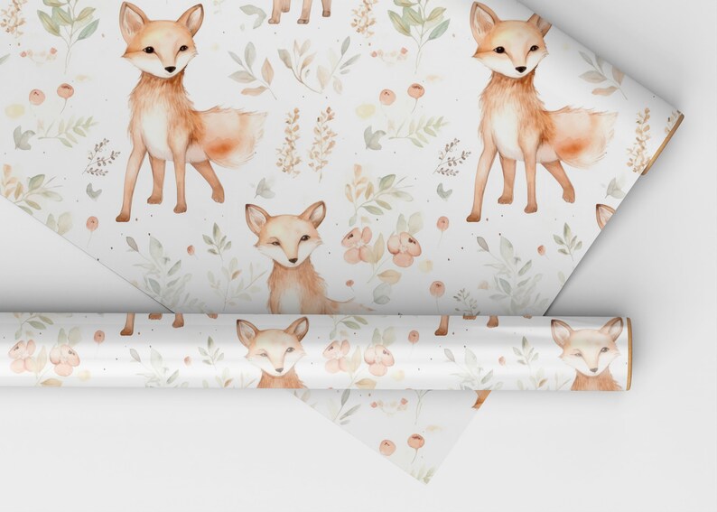 Cute Baby Fox Seamless Pattern, Watercolor Foxes Seamless Background ...