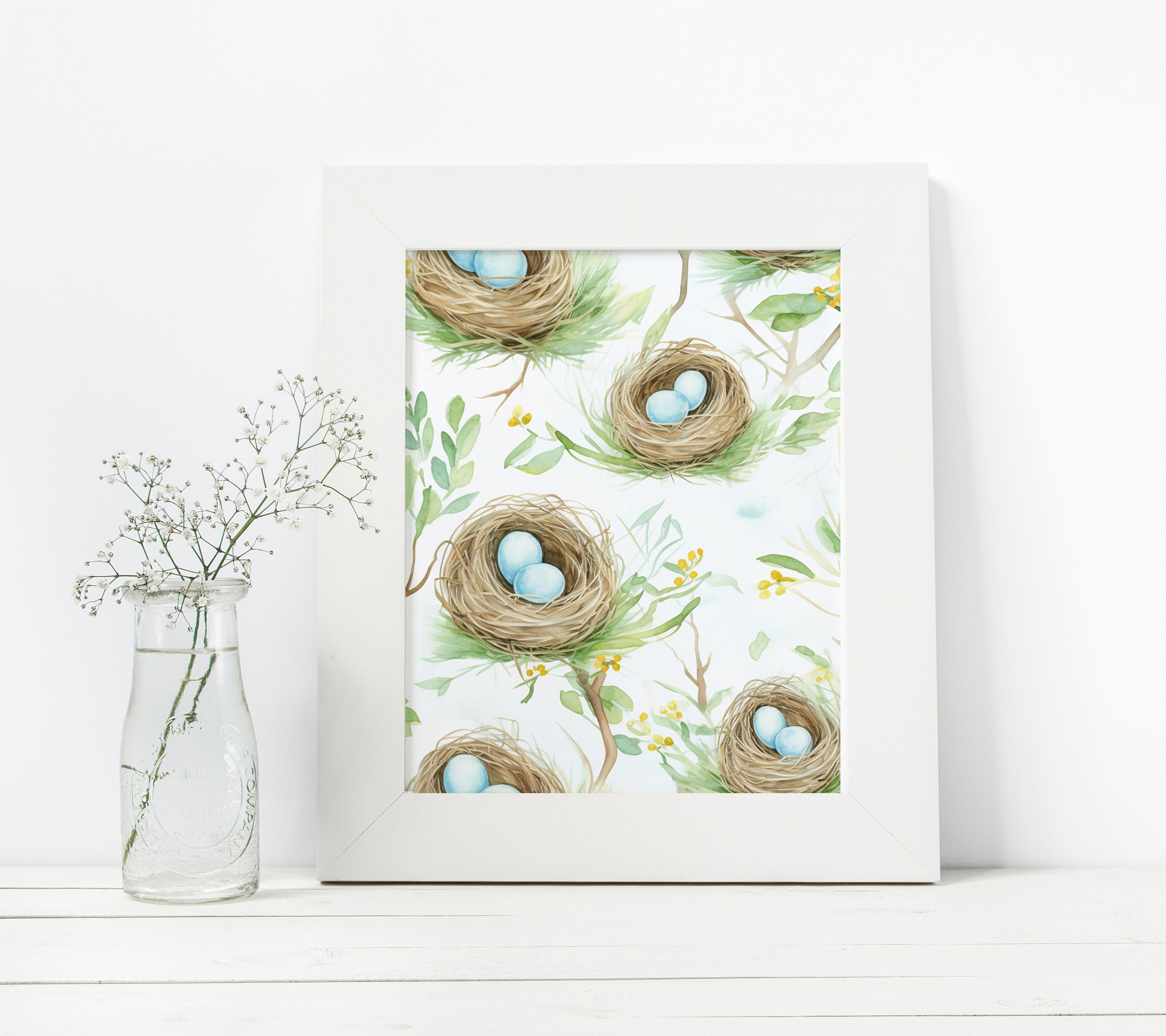 Seamless Nest Pattern Cute Birds Nest Background Pattern - Etsy