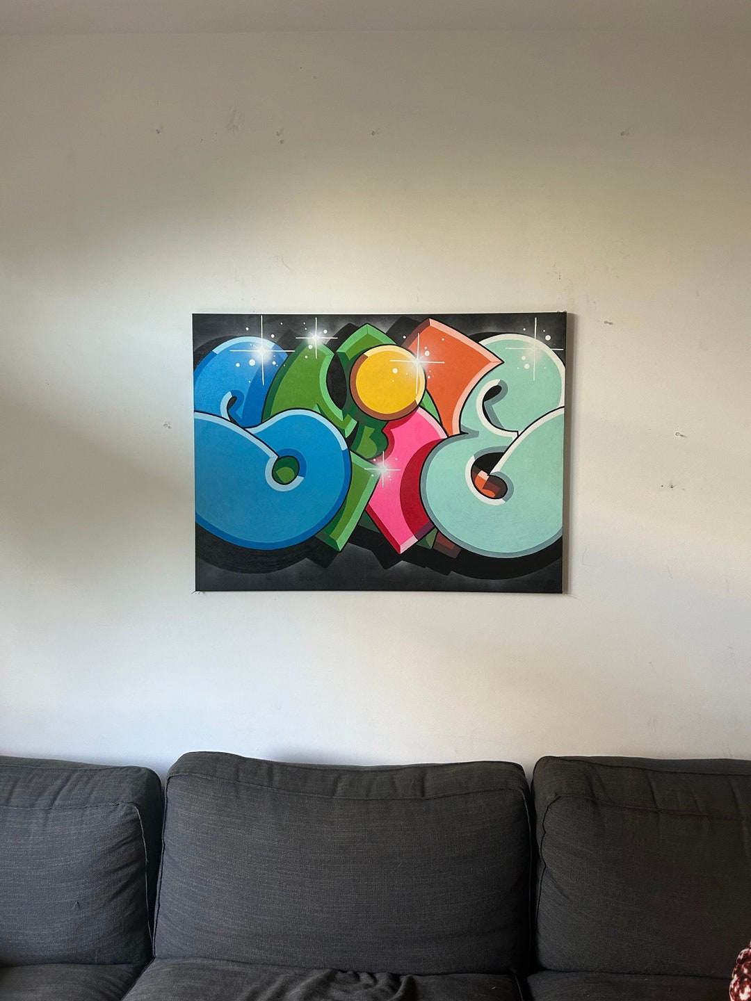 Handmade Graffiti Oil Painting | Smile Art - Etsy