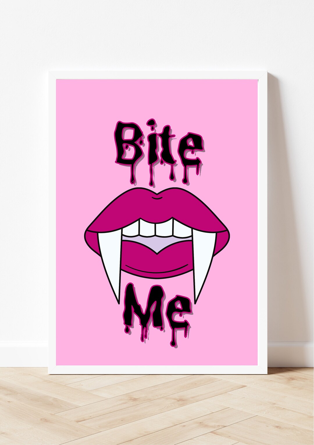 Bite Me Halloween A4 Unframed Print Vampire Seasonal Wall Decor - Etsy