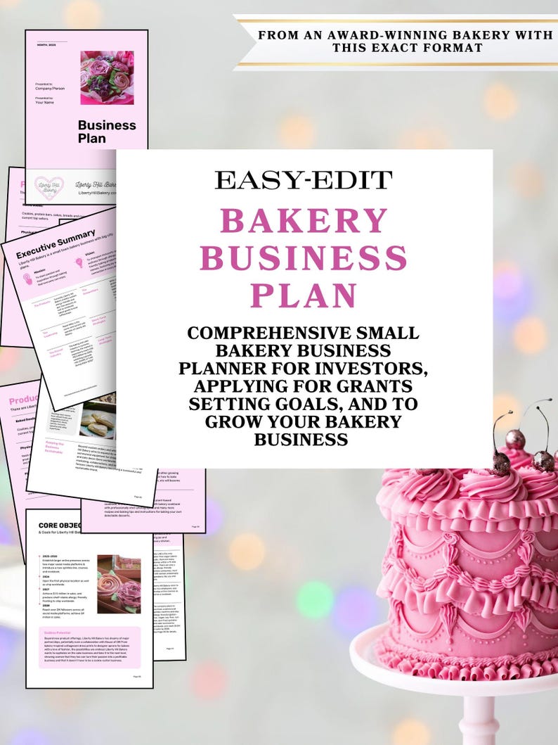 Small Bakery Business Plan: Award-winning Bakery Plan Template - Etsy