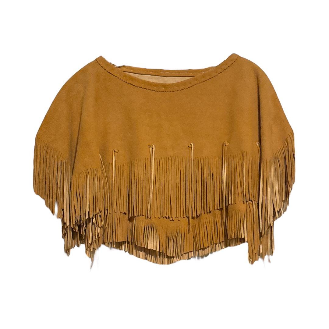 Handmade Suede Leather Fringed Poncho & Mini Skirt - Etsy