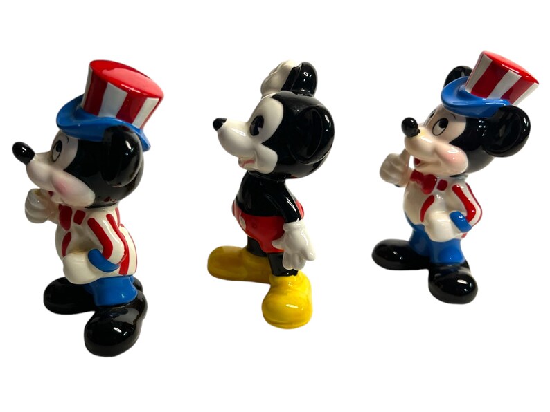 Vintage Mickey Mouse Ceramic Figurines 1980s 4"h - Etsy