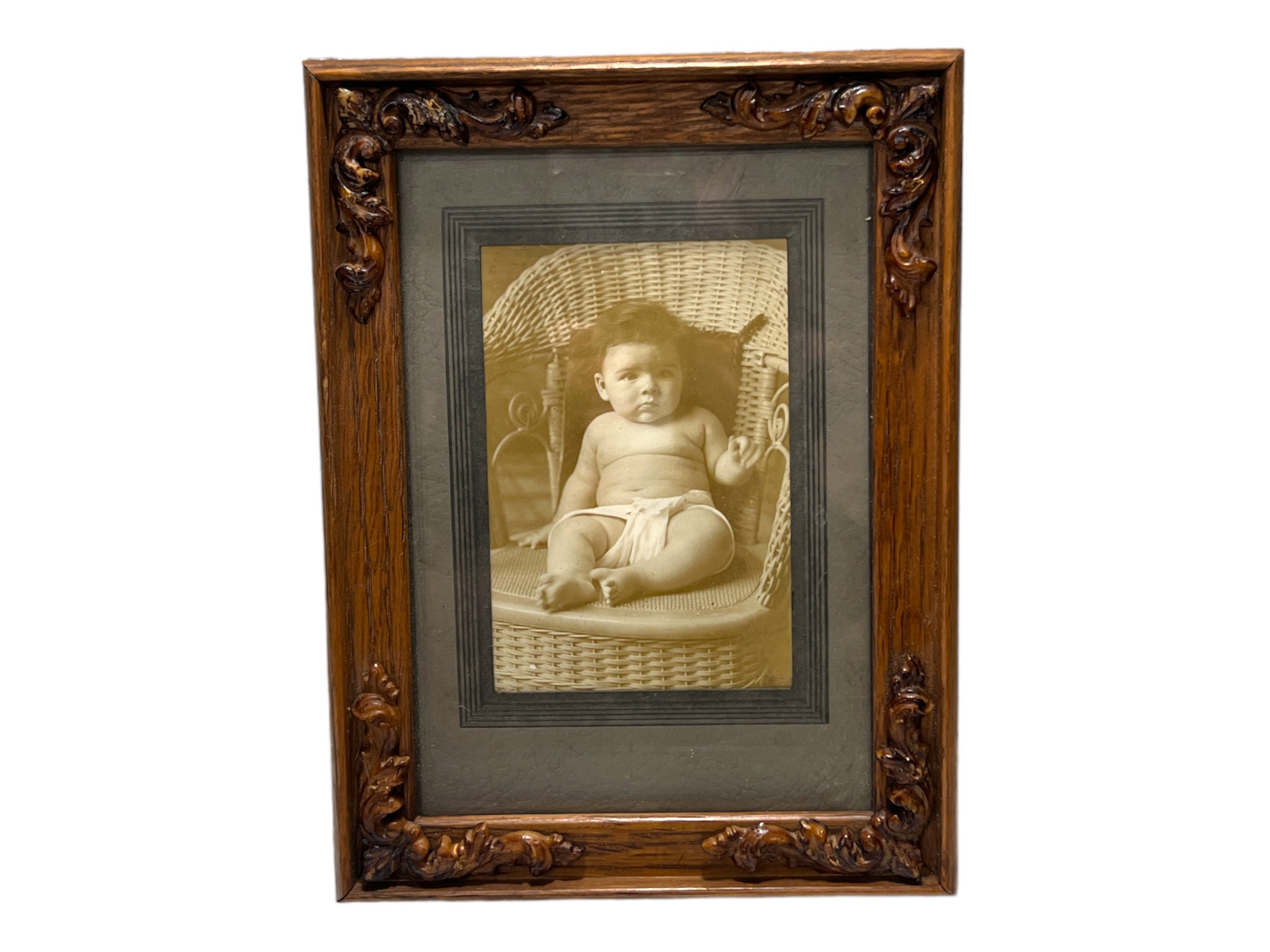 Vintage Wood Framed Baby Picture 8.25x6.25 - Etsy
