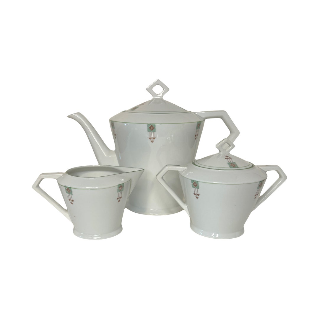 VTG Noritake 3 Piece Tea Set W/ Lids Art Deco MCM - Etsy