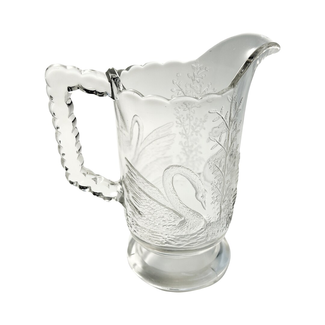 Creamer Pressed Glass 19th Century Swan W/ Tree Pattern 6”H - Etsy