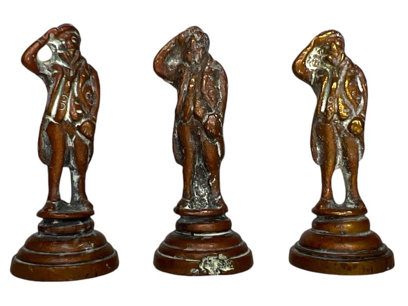 Vintage English Street Figures-miniature Statuettes 2.25"h Metal - Etsy