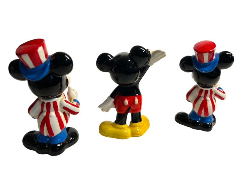 Vintage Mickey Mouse Ceramic Figurines 1980s 4"h - Etsy