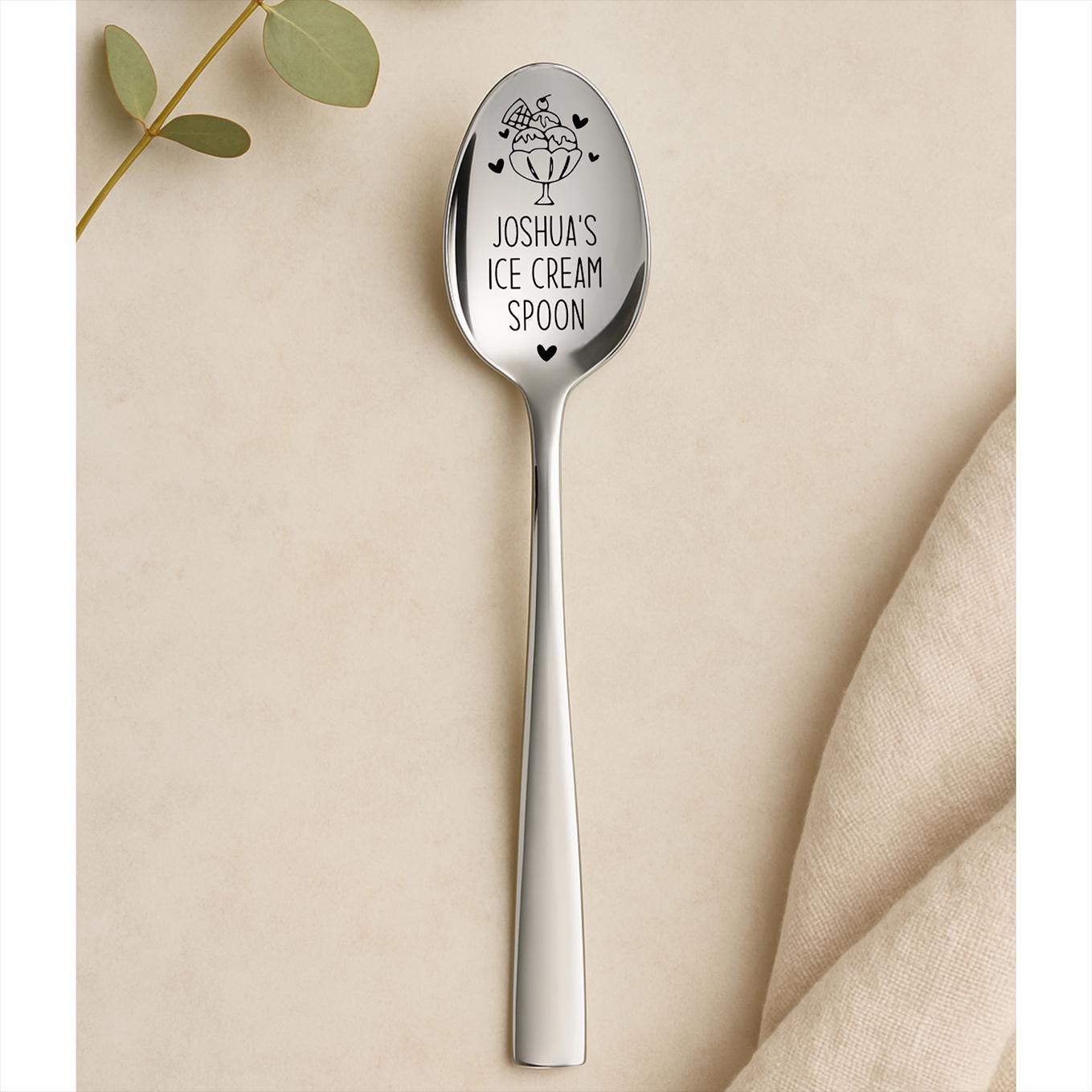 Personalized Ice Cream Spoon, Dessert Lover, Engraved Spoon, Custom ...