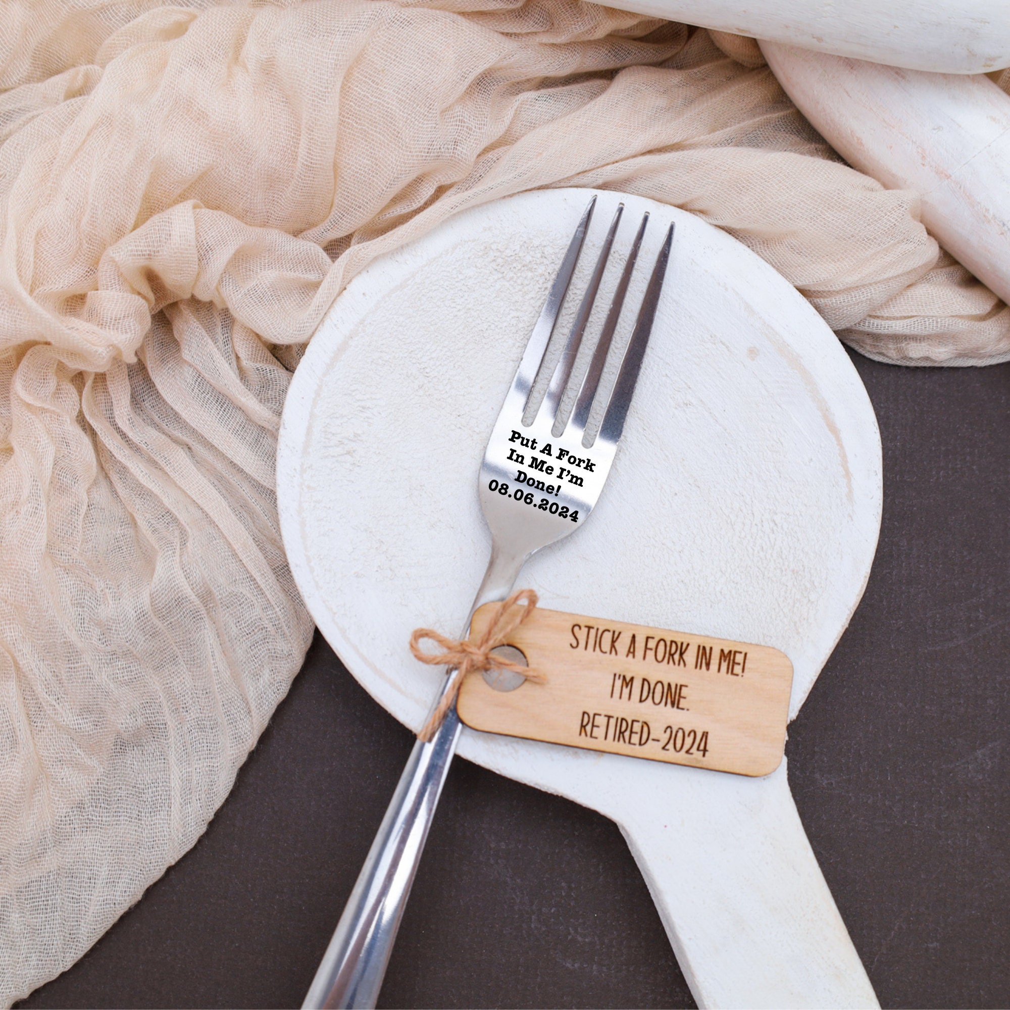 Funny Retirement Gift, Engraved Fork,custom Fork, Stick and Fork ...