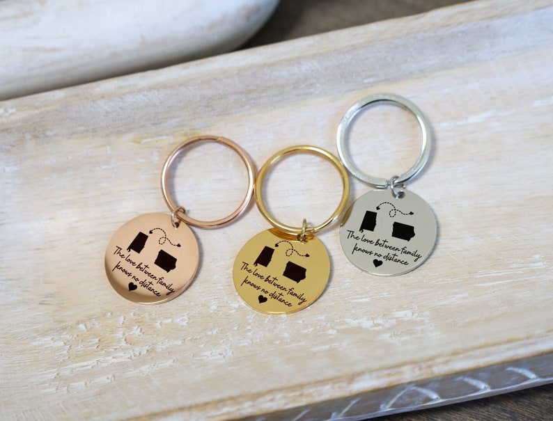 Gift for Dad,long Distance Keyring, Long Distance Friendship ...