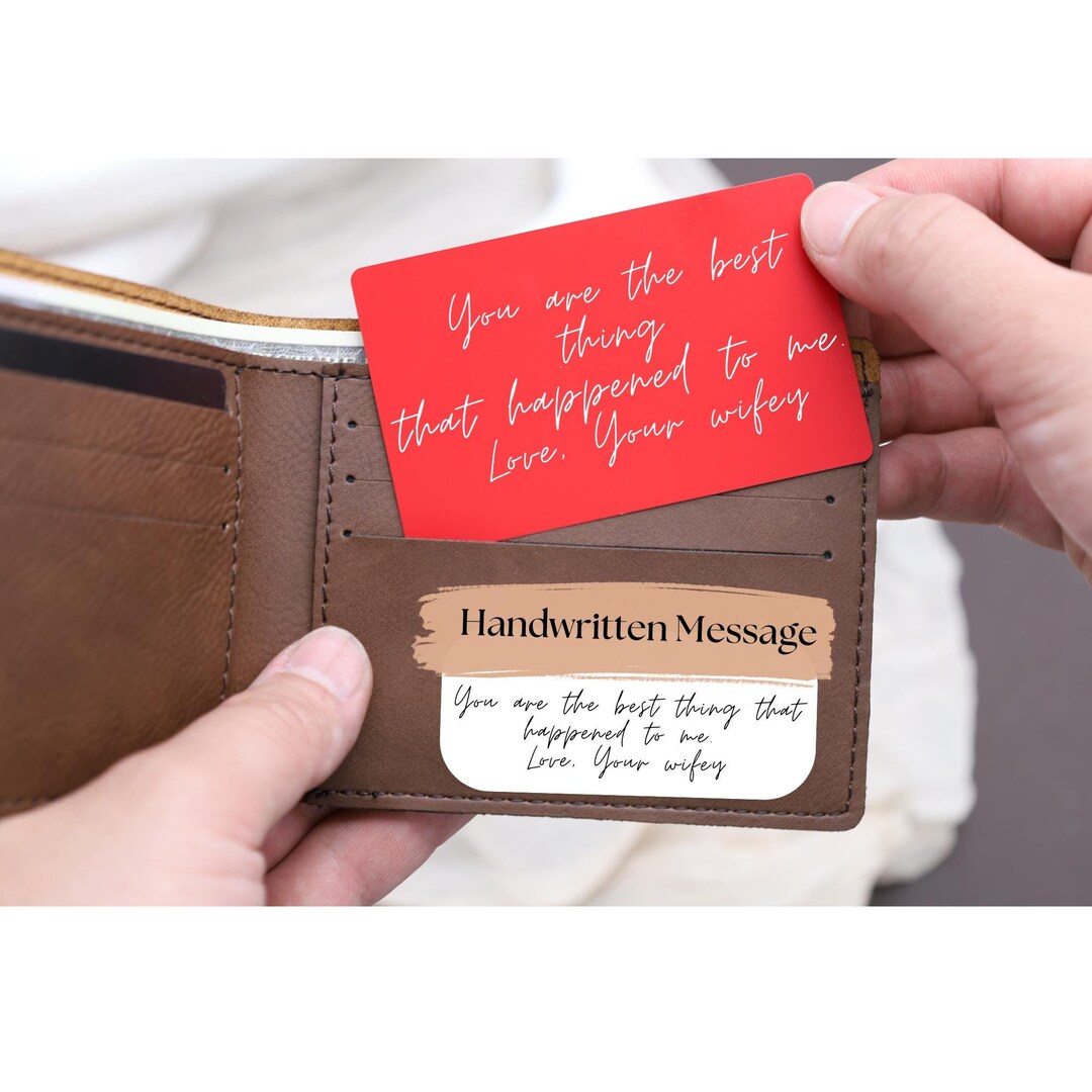 Actual Handwriting Wallet Insert,custom Gift Idea,metal Wallet Card ...