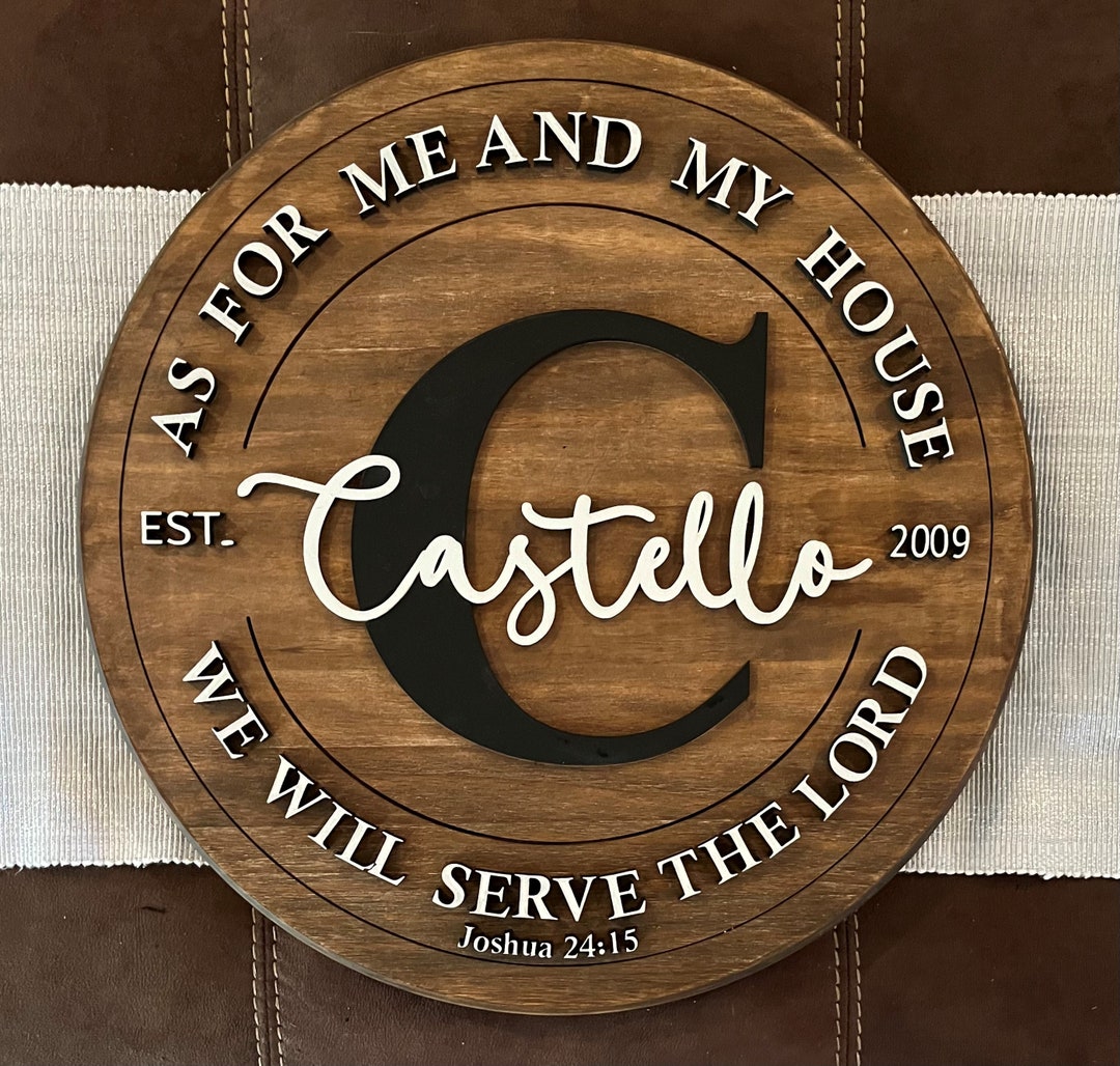 Personal Round Monogram Wood Sign Personal Wedding Gift Last Name ...