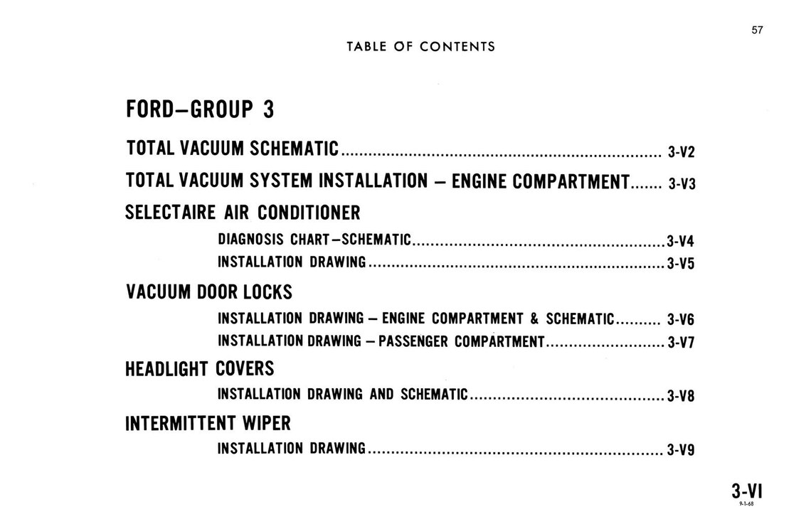 1969 Ford Car, Meteor, Mercury Wiring Diagrams Manual - 11x17 Inch COMB ...