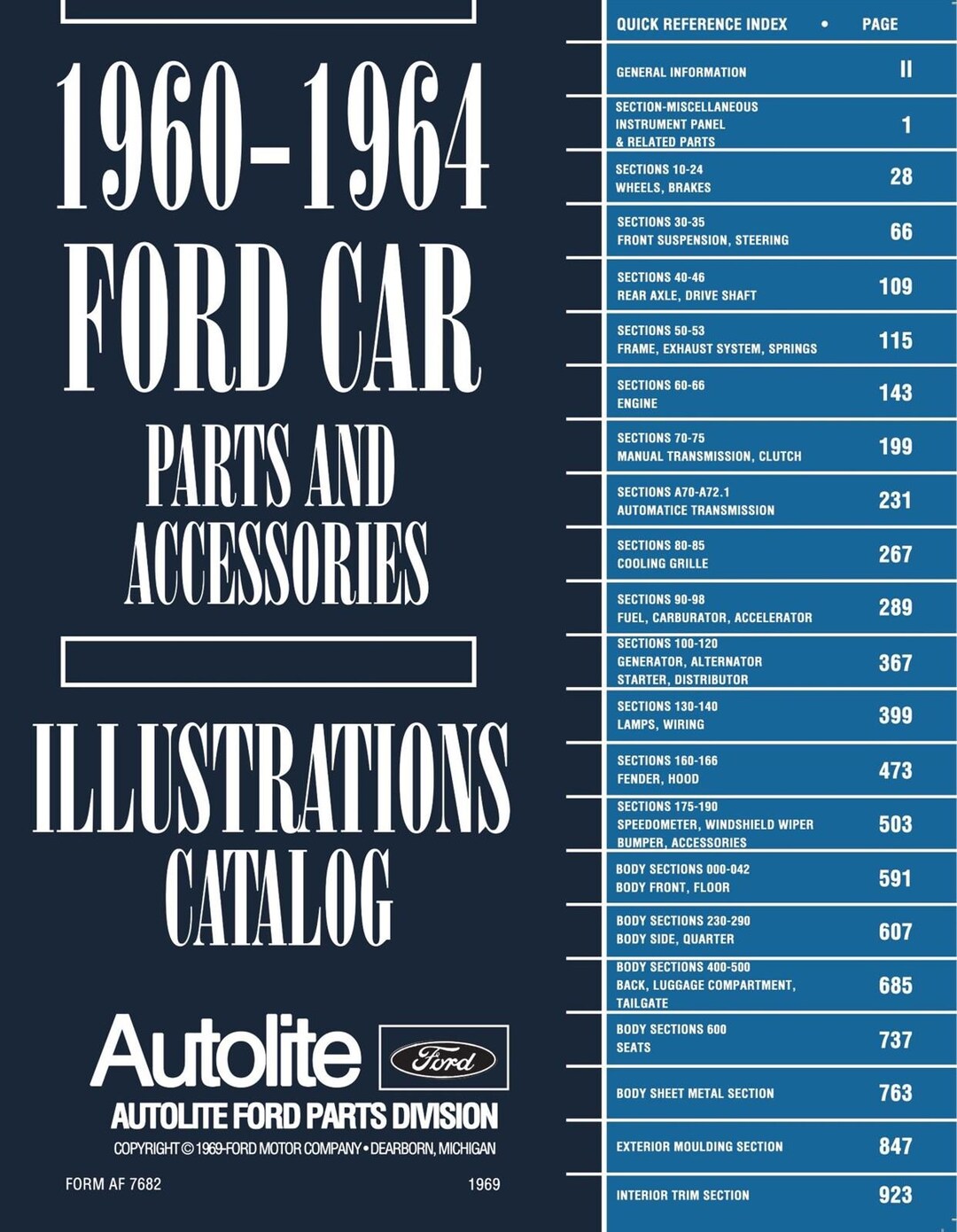 1960 - 1964 Ford Car Parts Book / Catalog - Etsy