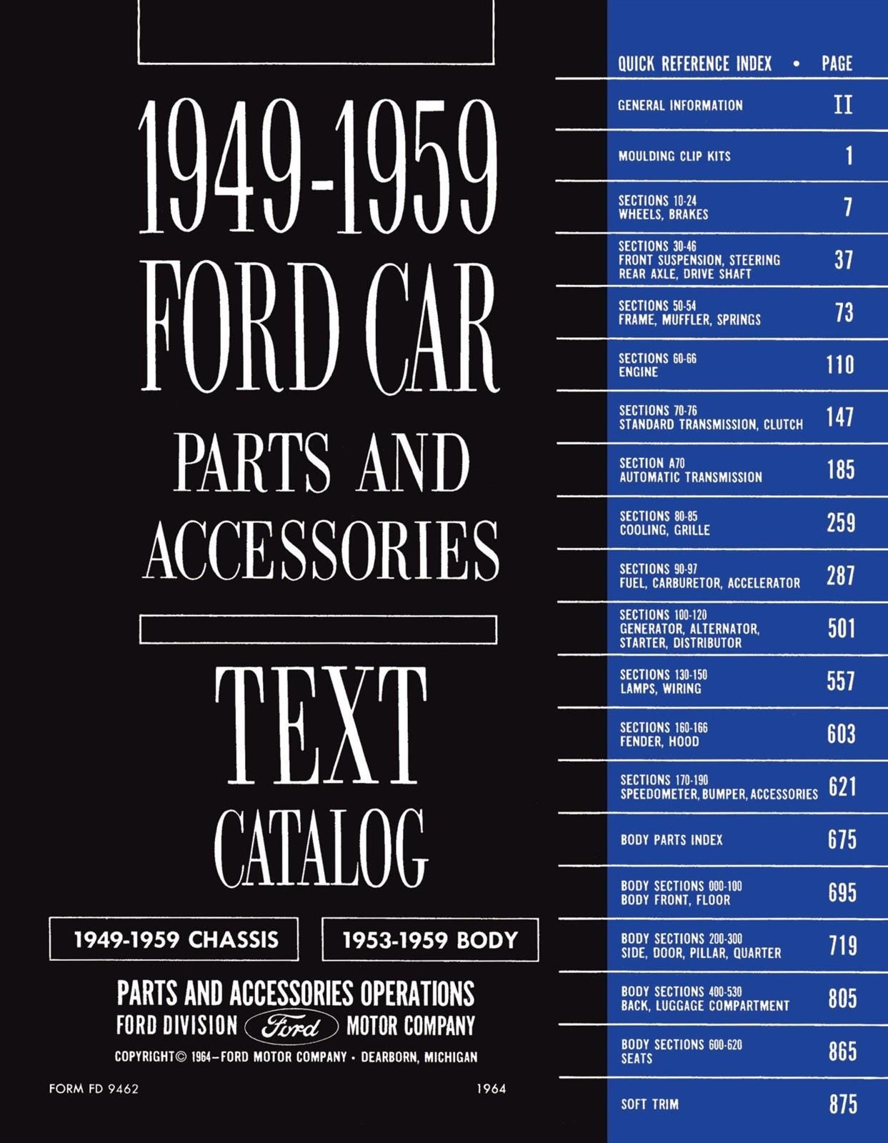1949 - 1959 Ford Car Parts Books / Catalogs - Etsy