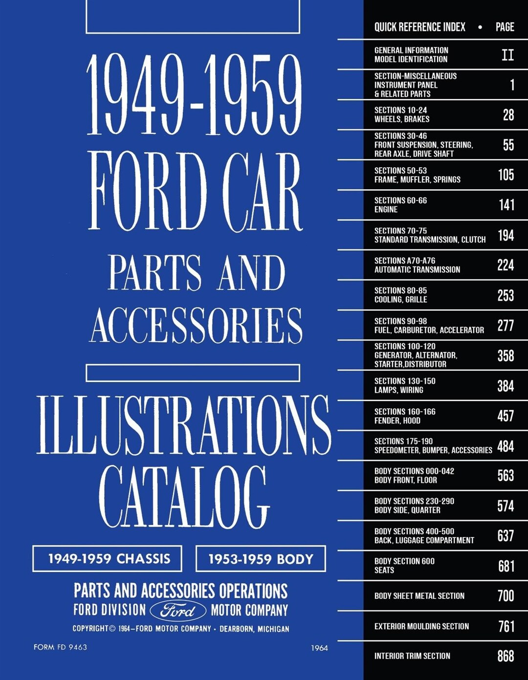 1949 - 1959 Ford Car Parts Books / Catalogs - Etsy