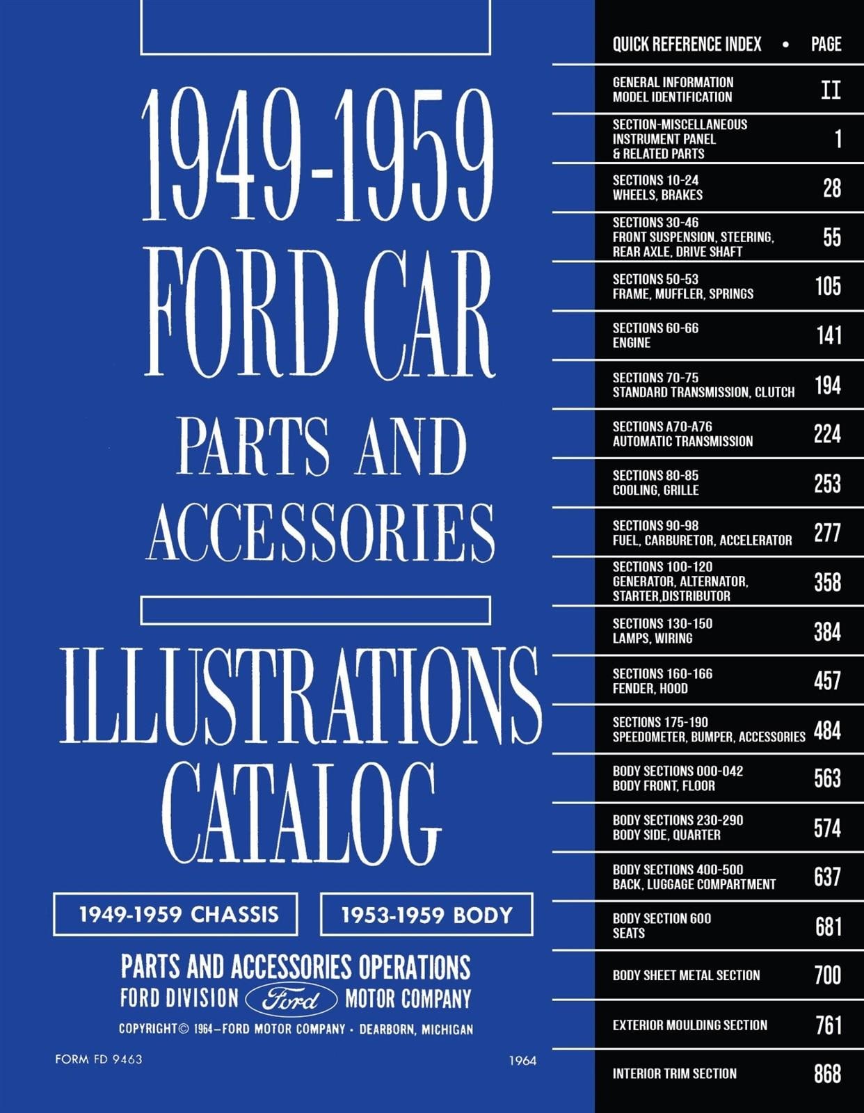 1949 - 1959 Ford Car Parts Books / Catalogs - Etsy
