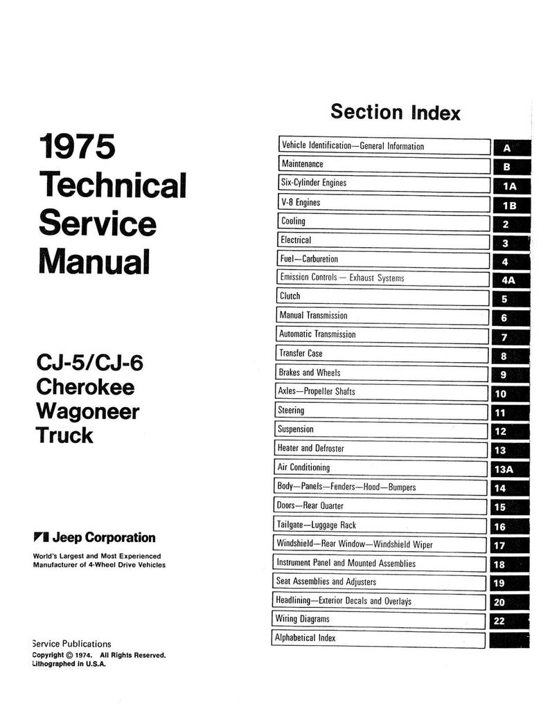 1975 Jeep Shop Manual - Etsy
