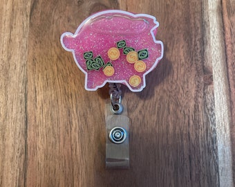 Piggy Bank Badge Reel, Shaker Badge Reel,banker Badge Reel, Piggy Bank ...