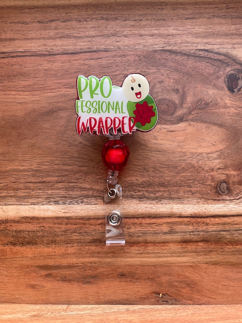 Professional Wrapper Christmas Badge Reel - Etsy