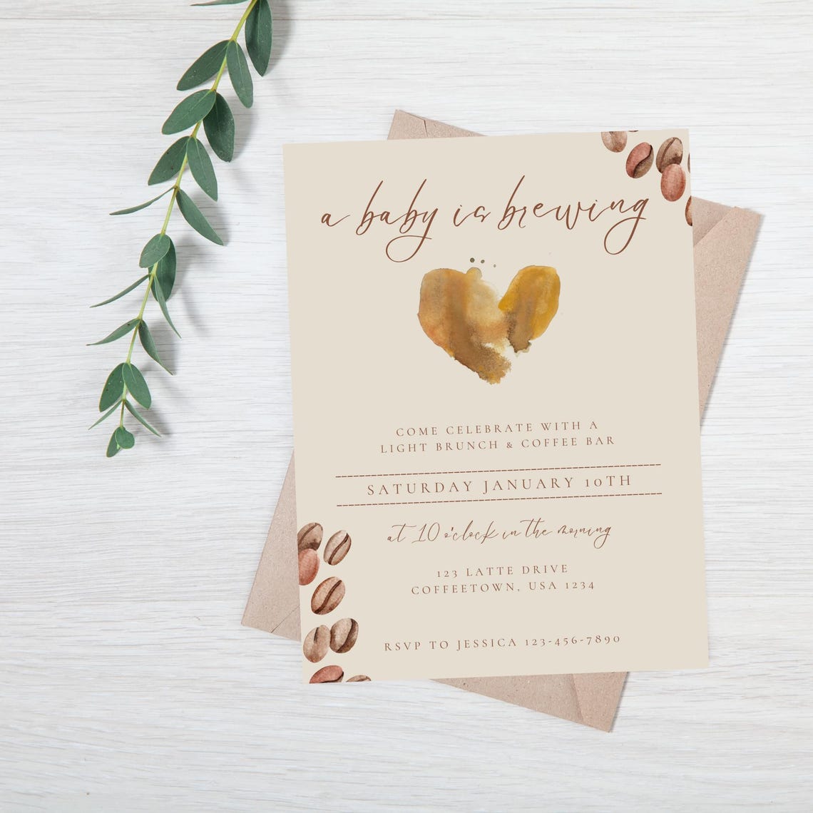 A Baby is Brewing Coffee Baby Shower, Invitation, Digital Download ...