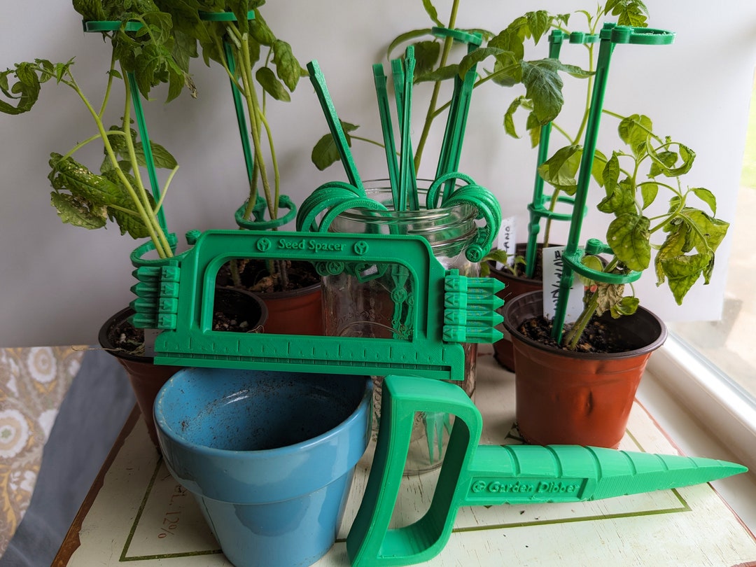 Gardener's Gift Set: Adjustable Seed Spacer, Garden Dibber, and a Set ...