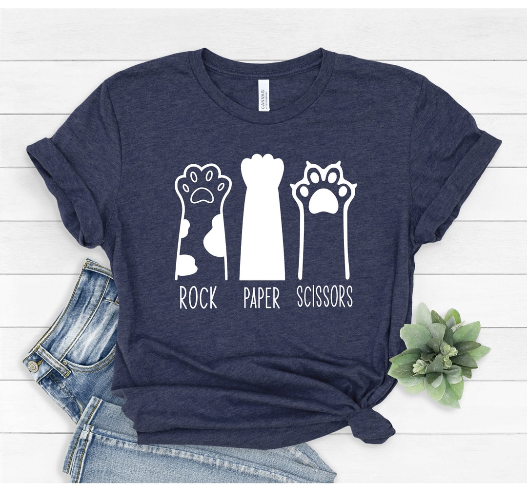 Rock Paper Scissors Shirt, Funny Cat Paw Shirt, Cat Lover Shirt, Cat ...