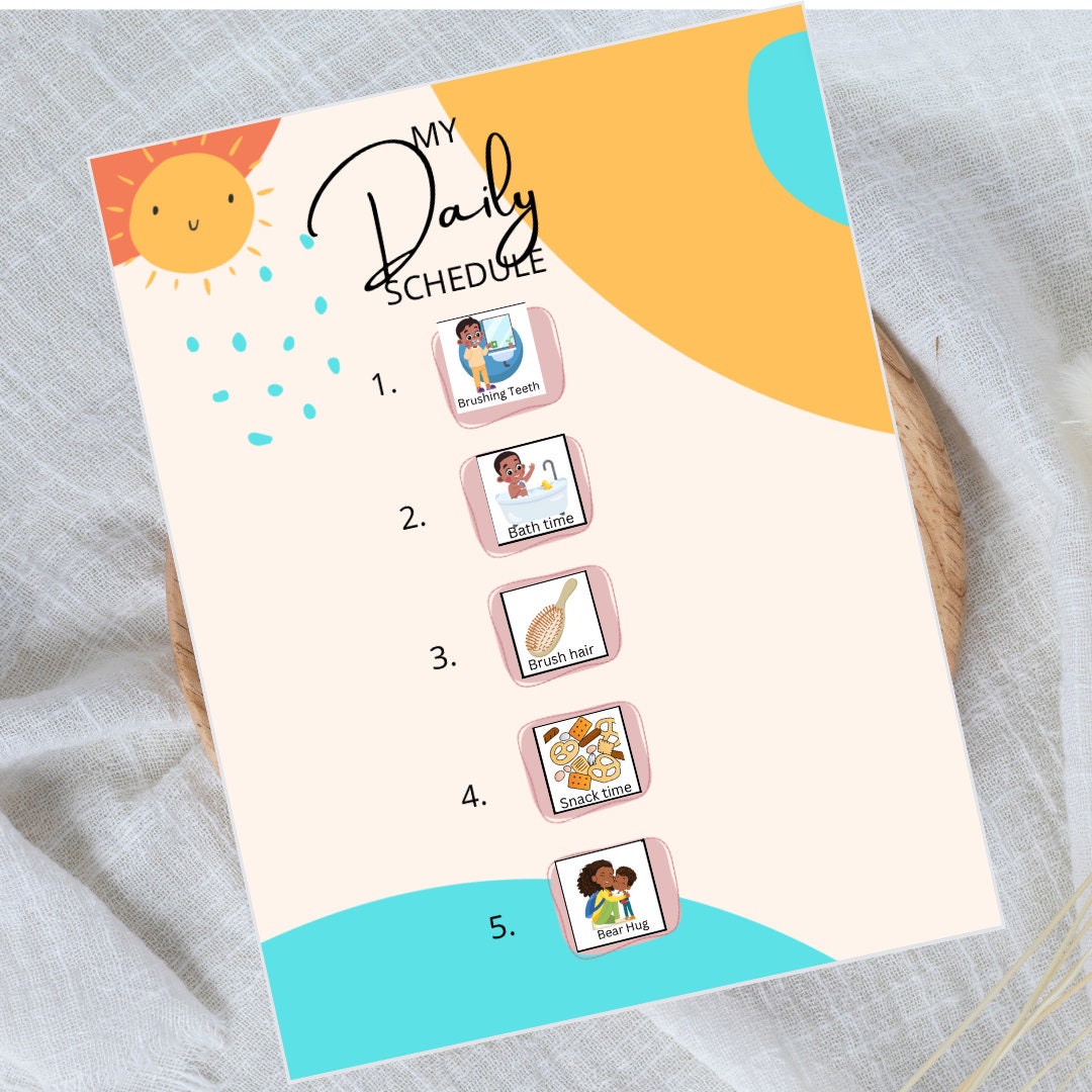 Kids Daily Routine Schedule, Visual Schedule, Printable, PDF, Daily ...